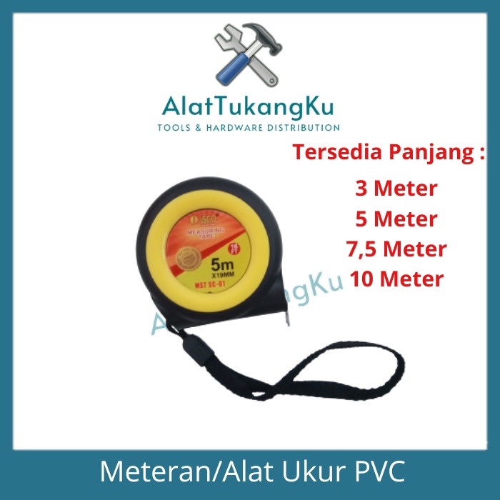Jual Meteran Autolock Panjang 3m 5m 7,5m 10m Meter ISCO/Roll Meteran ...