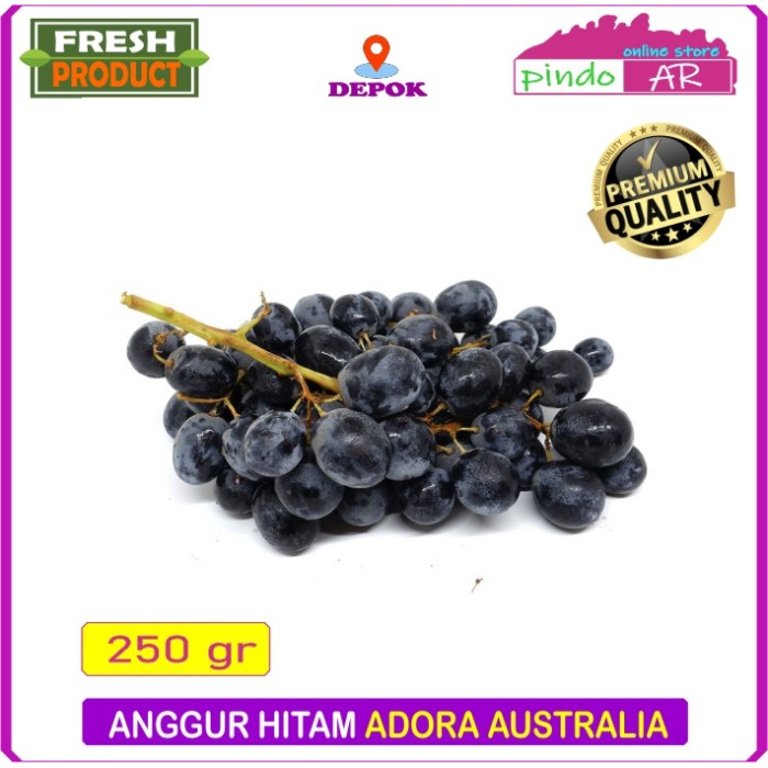 Jual ANGGUR HITAM ADORA AUSTRALIA TANPA BIJI 250 GRAM | Shopee Indonesia