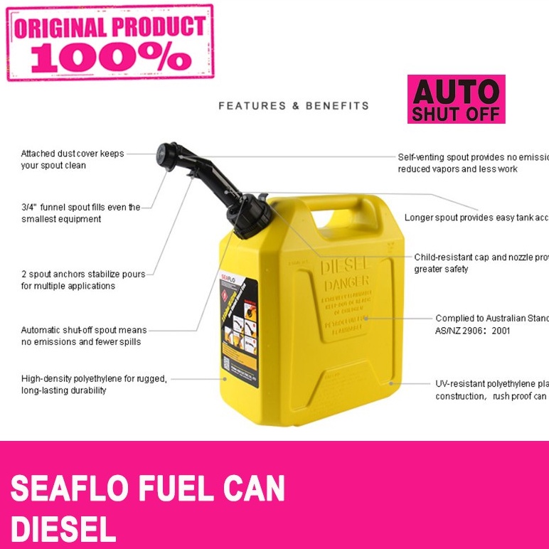 Jual Jerigen/ JIrigen Solar 20 Liter Auto Off /Portable fuel can DIESEL ...