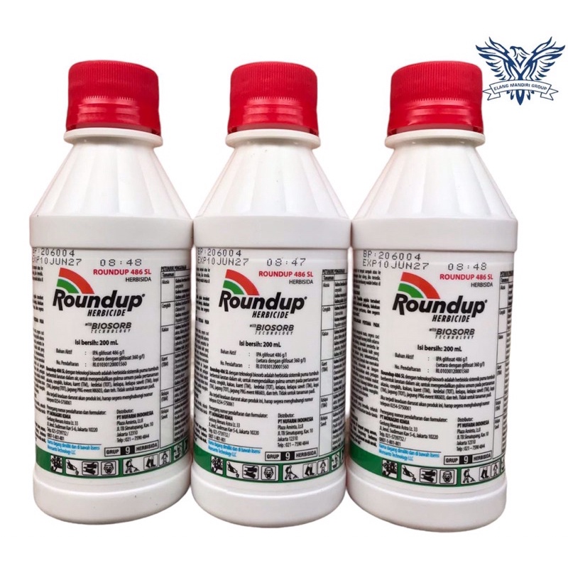 Jual Roundup 486SL 200ml Herbisida Isopropil Amina Glifosat 486 g/l 100 ...