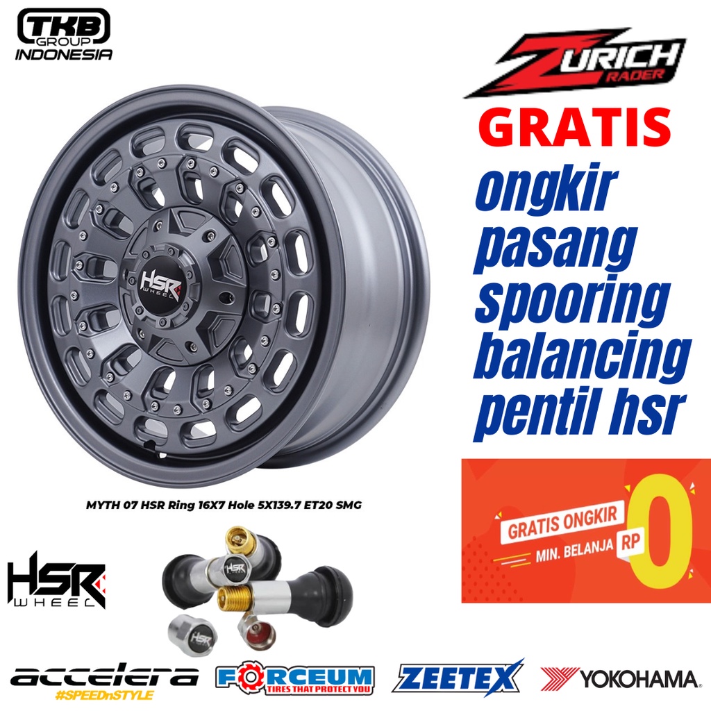 Jual velg mobil jimny katana ofroad ring 16 pcd 5x139,7 grey hsr ...