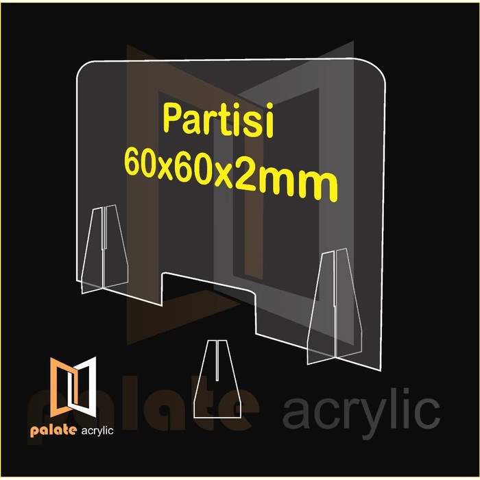 Jual PARTISI / SEKAT / PEMBATAS MEJA AKRILIK 60x60 LUBANG / MEJA KASIR ...