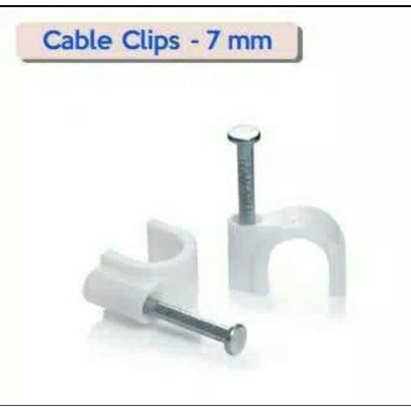 Jual Round Cable Clips / Klem Kabel Paku Beton 7mm | Shopee Indonesia