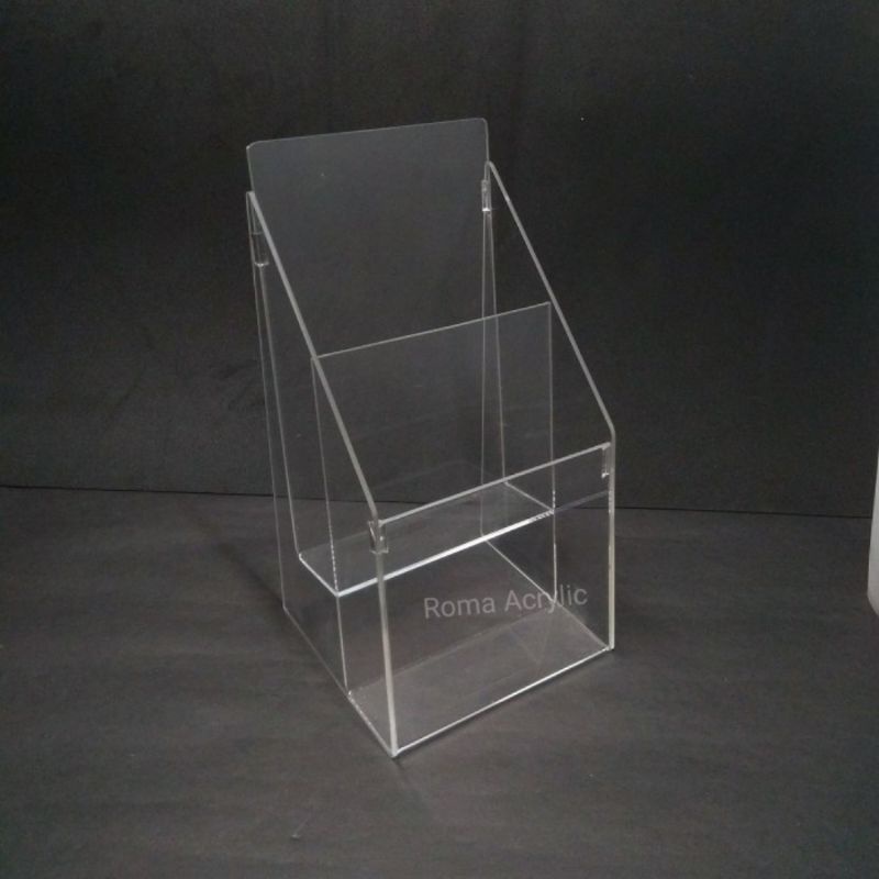 Jual Tempat brosur akrilik 2 susun/Display brosur A5 | Shopee Indonesia