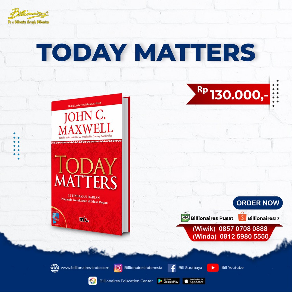 Jual Today Matters John C. Maxwell | Shopee Indonesia