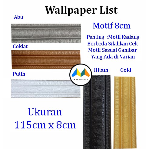 Jual MW Wallpaper List Putih Wall Paper Wallpaper Wallborder Foam 3D ...