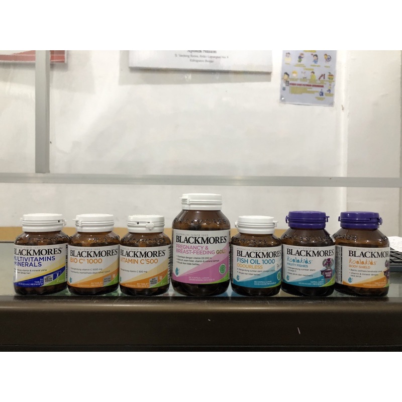 Jual BLACKMORES MULTIVITAMINS + MINERALS/BIO C 1000/ VIT C/ FISH OIL ...