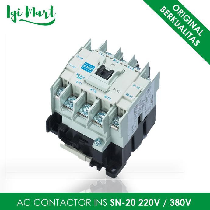 Jual Produk Terbaik] Magnetic Contactor Sn-20 220V 380V / Ac Kontaktor Sn 20 220Vac 380 Vac ...