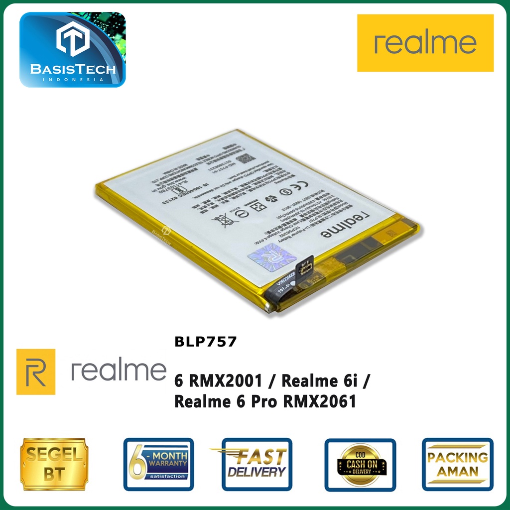 Jual BATERAI REALME 6 RMX2001 6i 6 PRO RMX2061 BLP757 ORIGINAL QUALITY ...