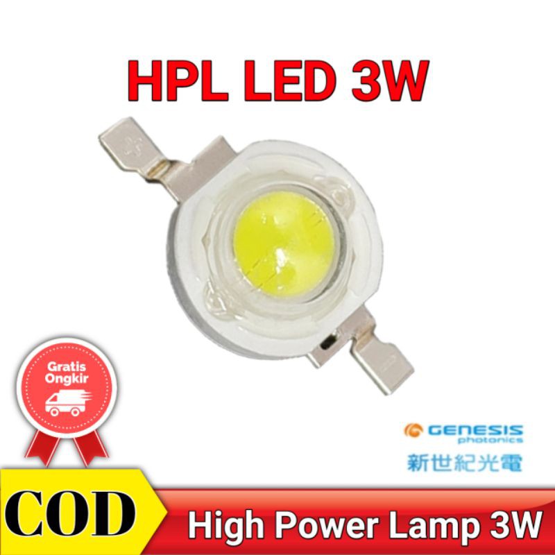 Jual HPL LED 3 Watt Lampu HIGH POWER 10.000K dan Merah Biru dll ...