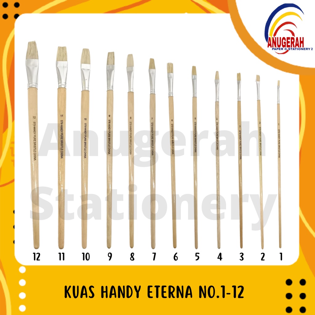 Jual KUAS LUKIS CAT MINYAK HANDY MODEL ETERNA NO. 1-12 (PCS) | Shopee ...