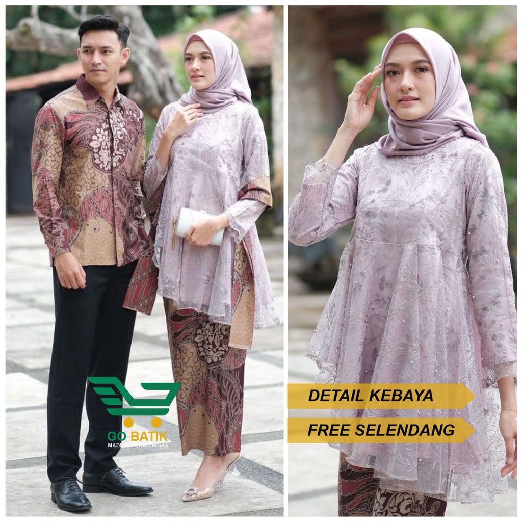 Jual Batik Couple Kebaya Modern Kebaya Tunangan Lamaran Baju Wisuda ...