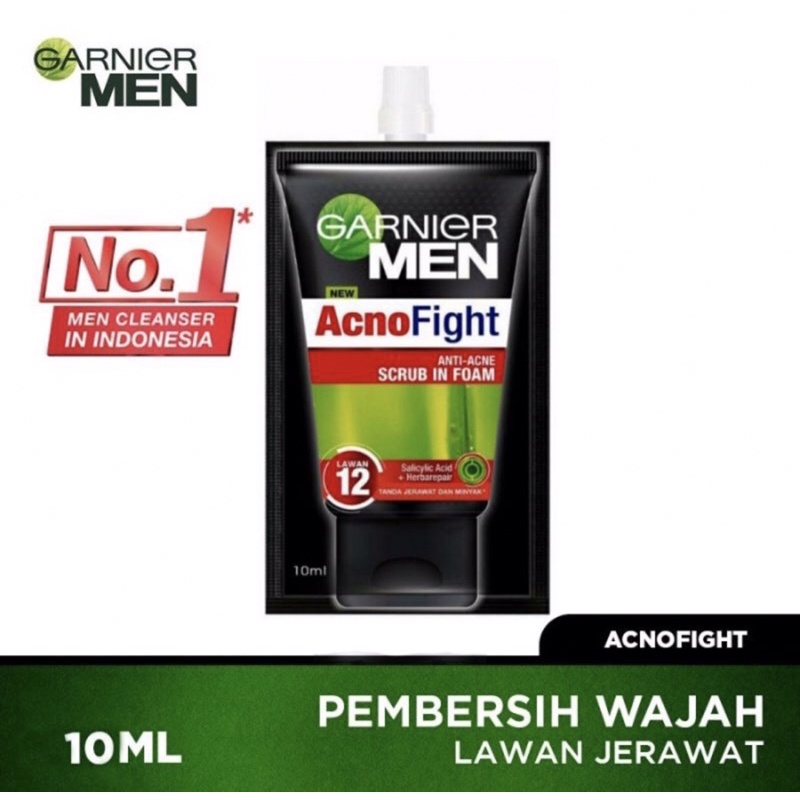 Jual Garnier Men Acno Fight Anti-Acne Scrub In Foam Cleanser Sachet 10mL | Shopee Indonesia