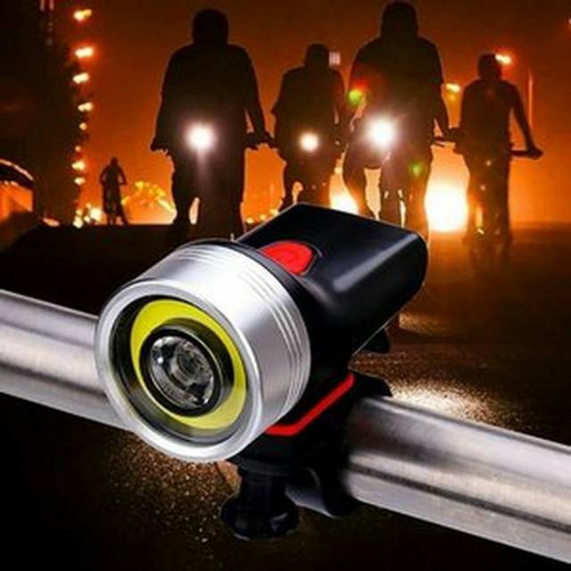Jual LAMPU SEPEDA SUPER TERANG LED COB BULAT BISA CHARGE | Shopee Indonesia