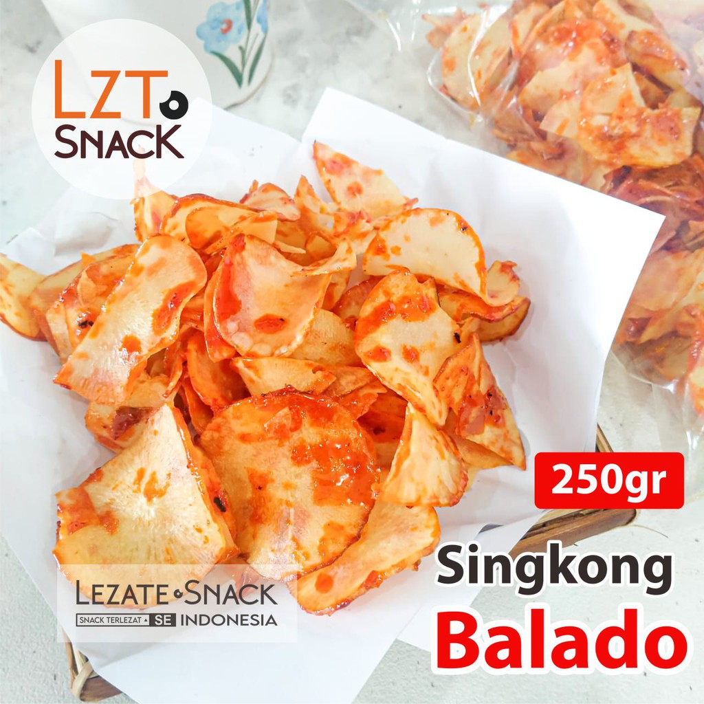 Jual Kripik Singkong Balado 250gr Murah/ Keripik Singkong Padang Pedas ...