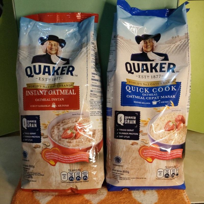 Jual Quaker Instant Oatmeal 800 gr Quaker Quick Cook Oatmeal 800 gram ...