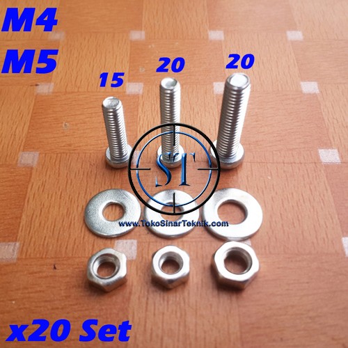 Jual x30 Set Baut Mur Ring M3 isi 30 Set maut M3 | Shopee Indonesia