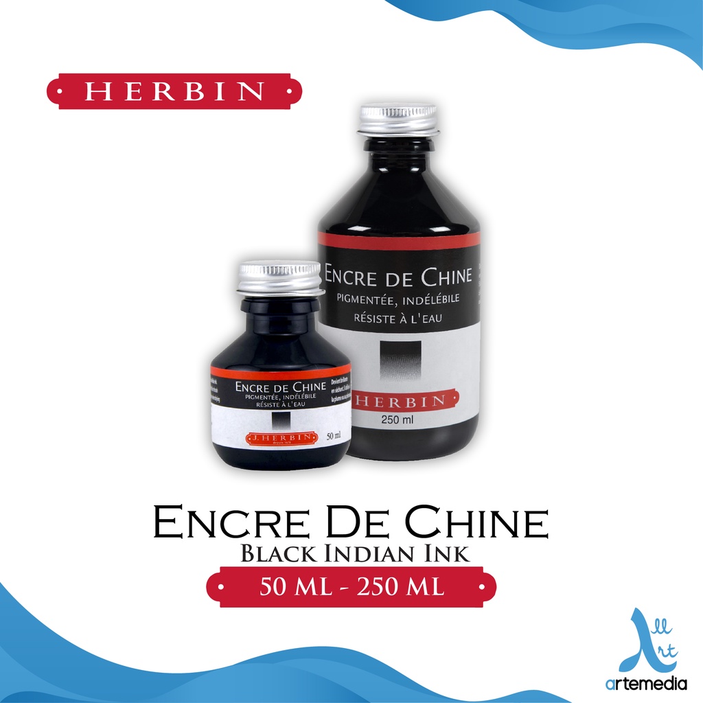 Jual Herbin Black Indian Ink Calligraphy Drawing Writing Tinta India ...