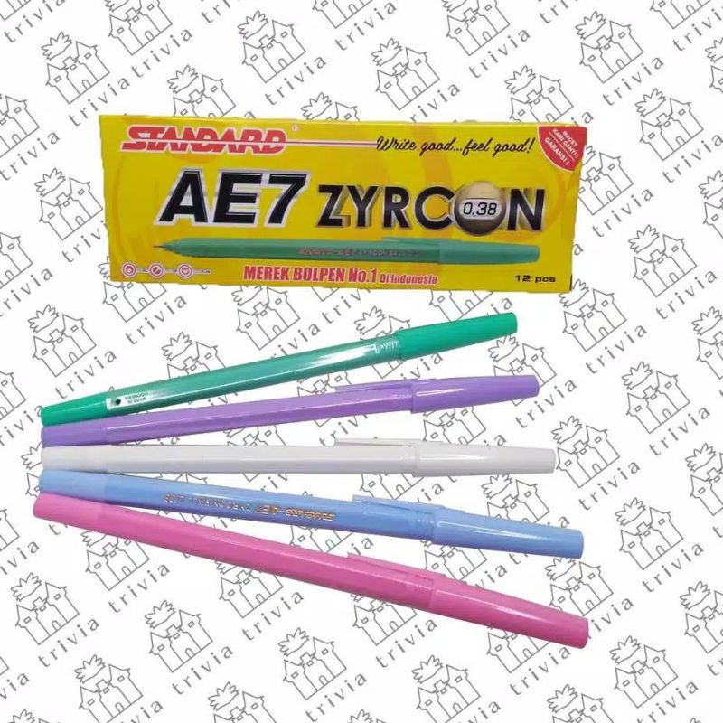 Jual PULPEN STANDARD AE7 ZYRCON BALL WARNA HITAM 0,38 MM ( 1 LUSIN ) | Shopee Indonesia