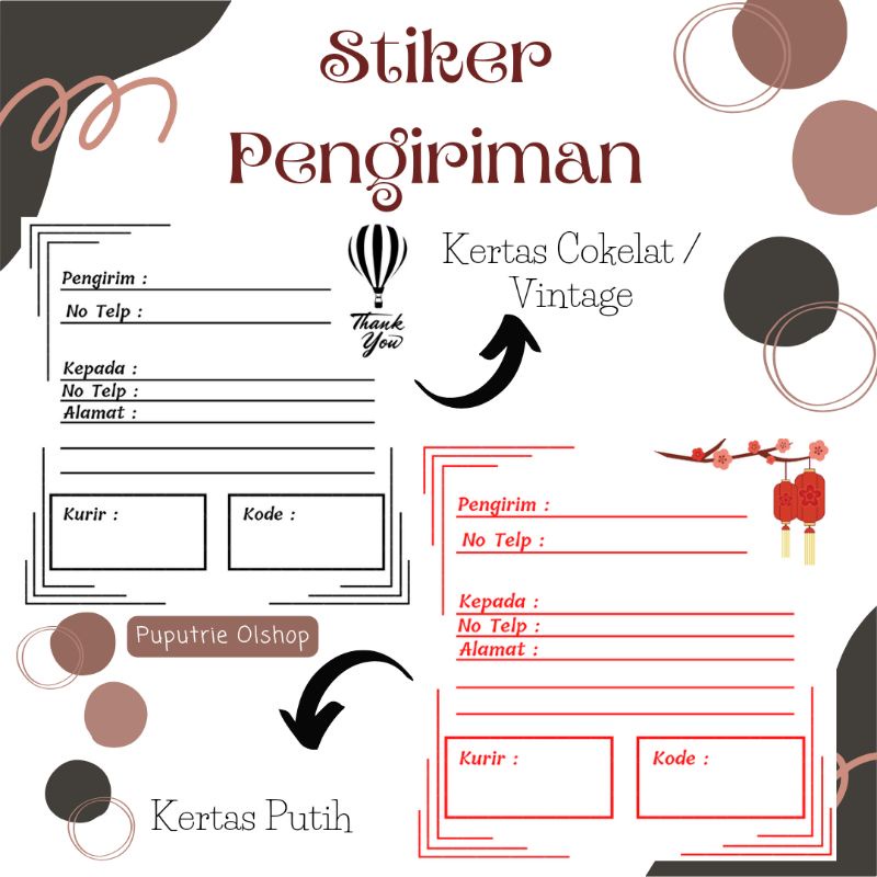 Jual 10 x 10 | Kertas stiker vintage nota pengiriman olshop | Shopee ...