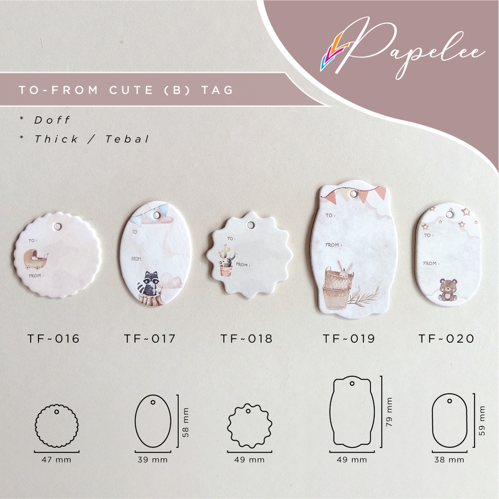 Jual To From Cute Tag Tebal (B) / Gift Tag / Hang Tag / Tag Hampers ...