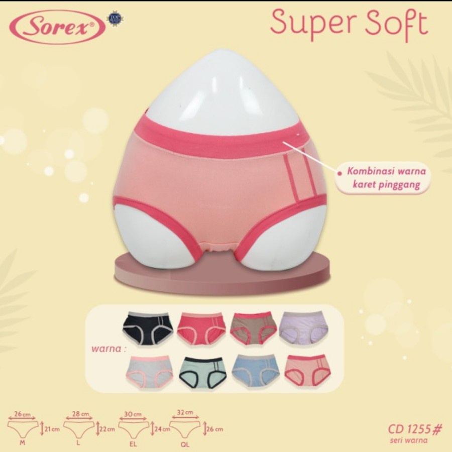 Jual CD CELANA DALAM WANITA SOREX 1255 SUPERSOFT KARET BESAR BESTSELLER BASIC | Shopee Indonesia