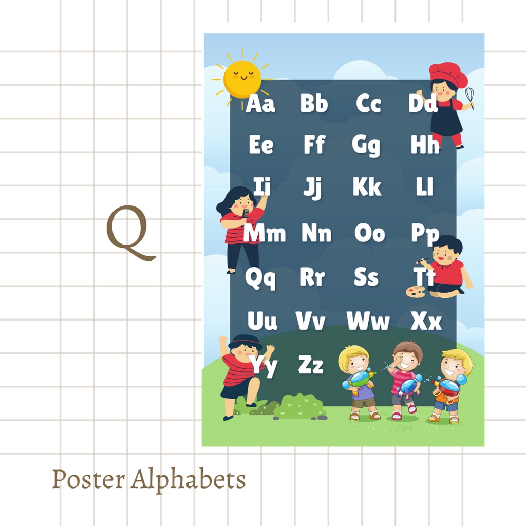 Jual [IVORY 260gr] Poster Edukasi Alfabet A3+ Lengkap, Poster Belajar ...
