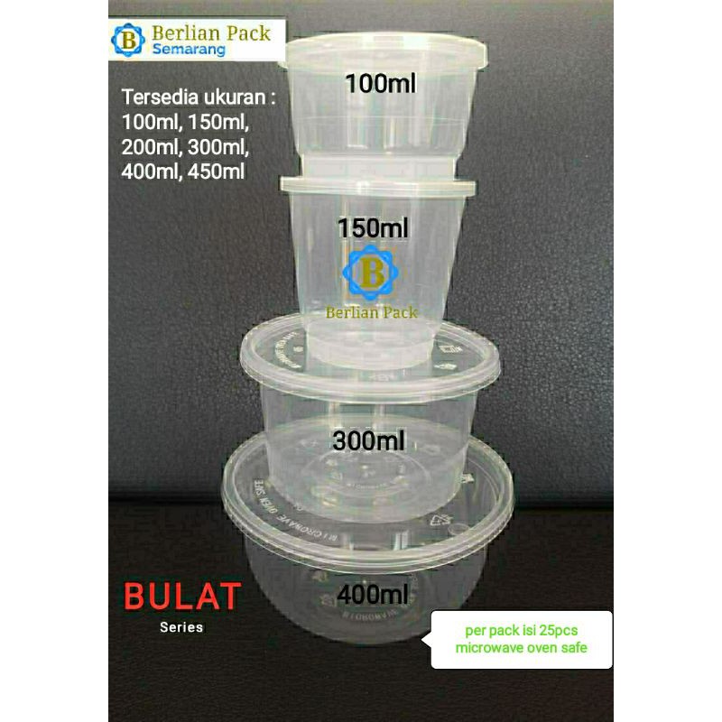 Jual Thinwall bulat kemasan 200ml 300ml 400ml 450ml tempat makan plastik oti | Shopee Indonesia