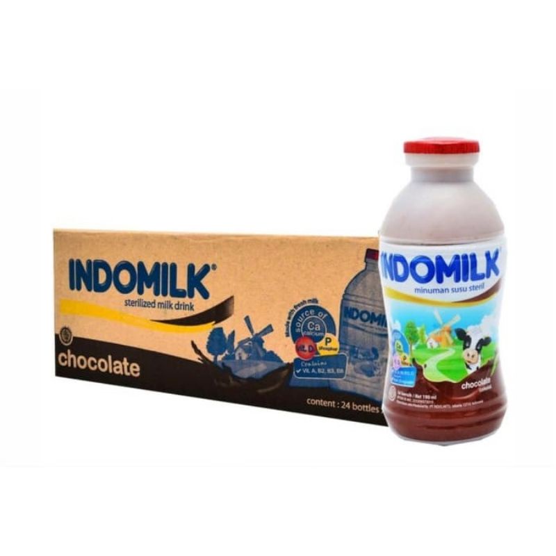 Jual Indomilk Kids Susu UHT Botol Coklat/Stroberi 190ml Isi 24pcs - 1 dus | Shopee Indonesia
