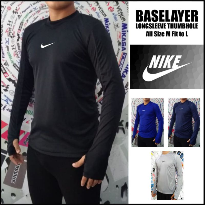 Jual Manset panjang hitam lubang jempol manset sepakbola kaos dalaman bola baselayer hitam ...