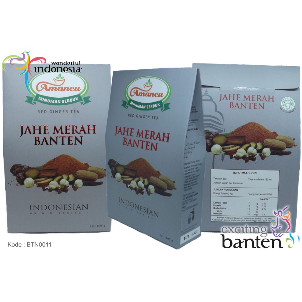 Jual Teh Jahe Merah Banten, Red Ginger Tea minuman khas Banten 8x15g ...
