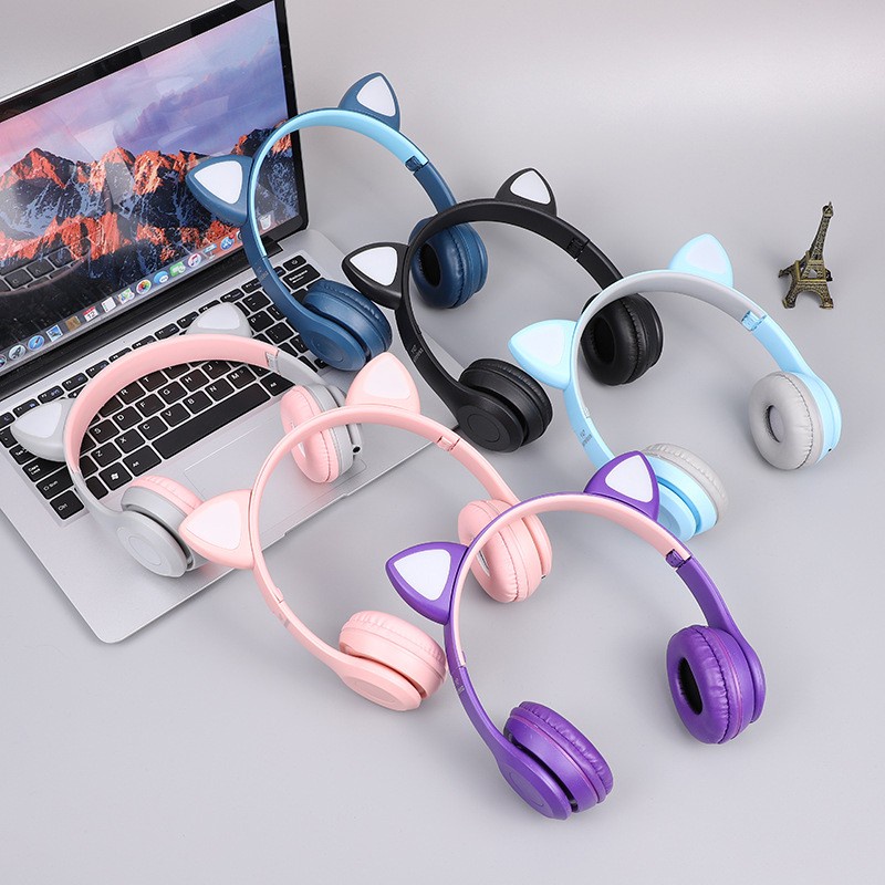 Jual AX CELL --- Headset Telinga Kucing P47m Headphone Bercahaya ...