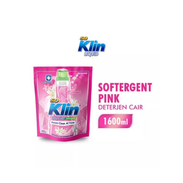 Jual So Klin Softergent Pink Deterjen Cair 1600 Ml Shopee Indonesia