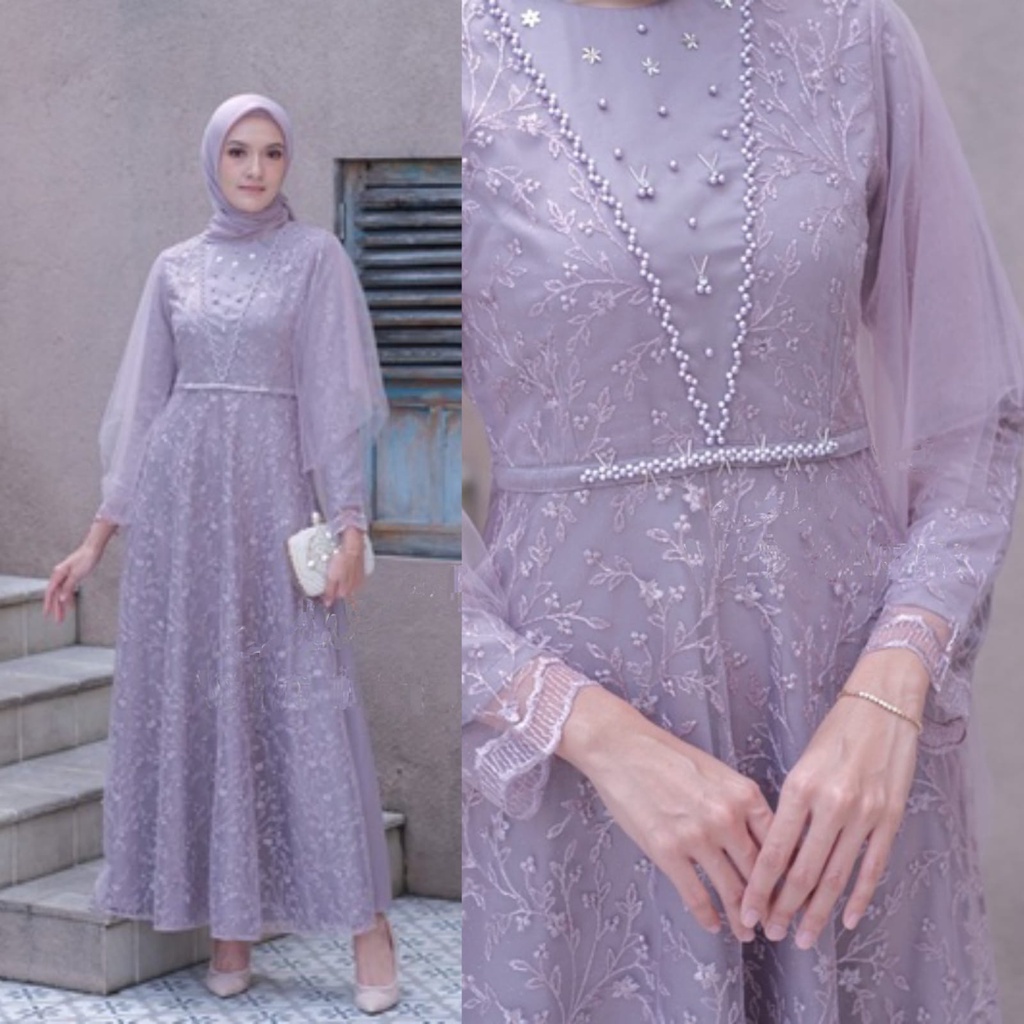 Jual Gamis brokat terbaru | brokat modern | dress bridesmaid | dress wid batik gamis muslim ...