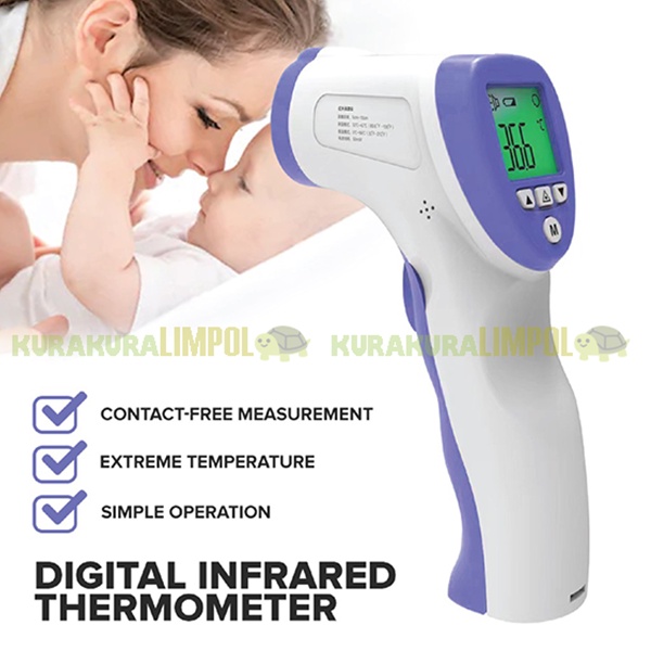 Jual Thermometer Digital Infrared Non-Contact Termometer Suhu Tubuh ...