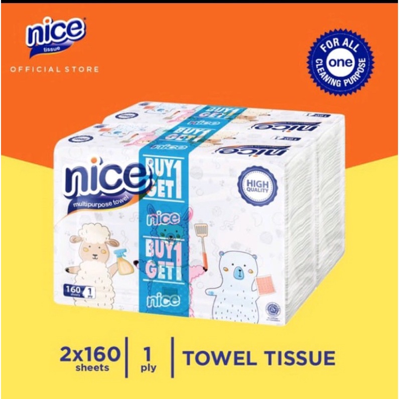 Jual bundle tissue tisu nice towel 150 sheets | Shopee Indonesia