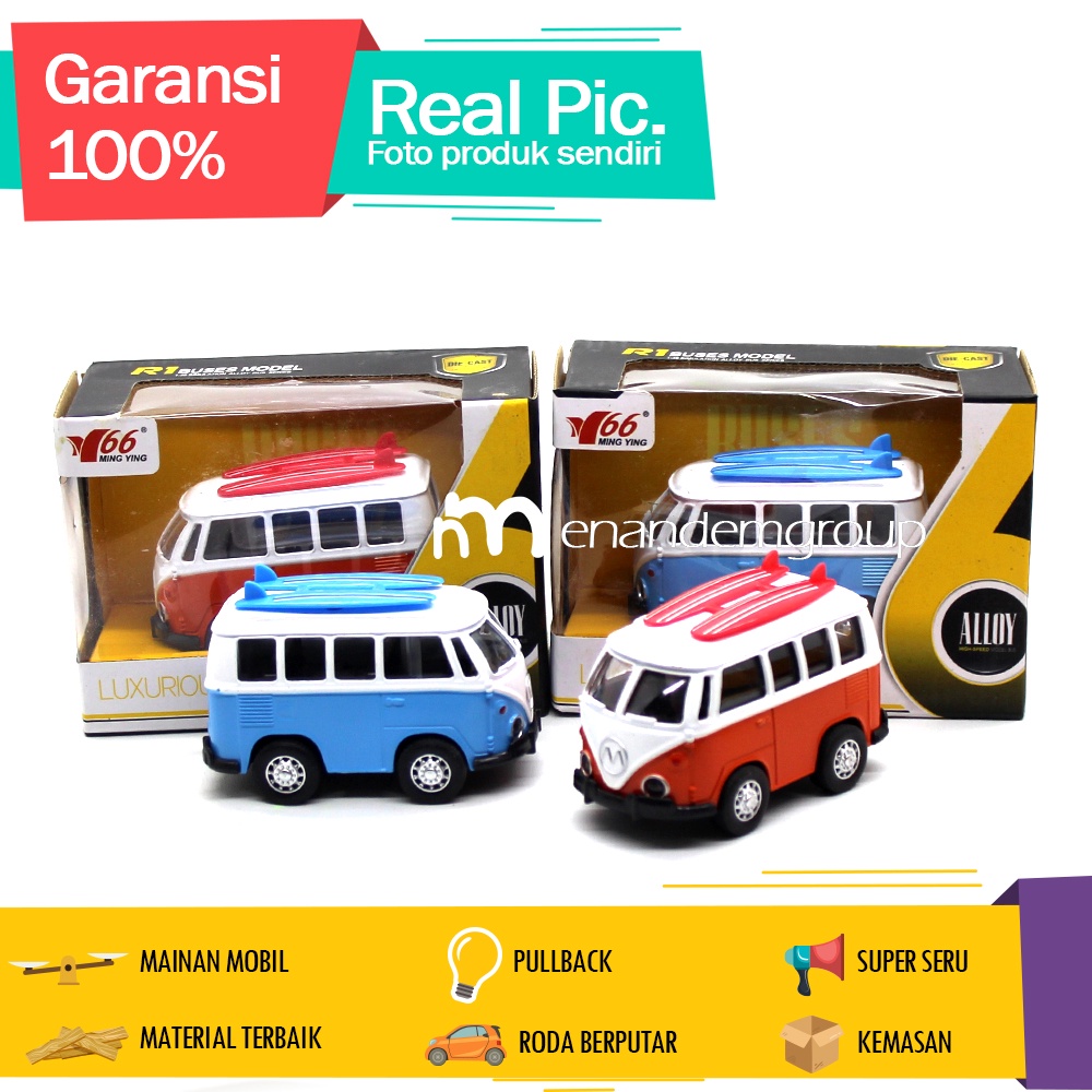 Jual Diecast Miniatur Mainan Mobil Bus Super Combi Pull Back Besi Metal ...