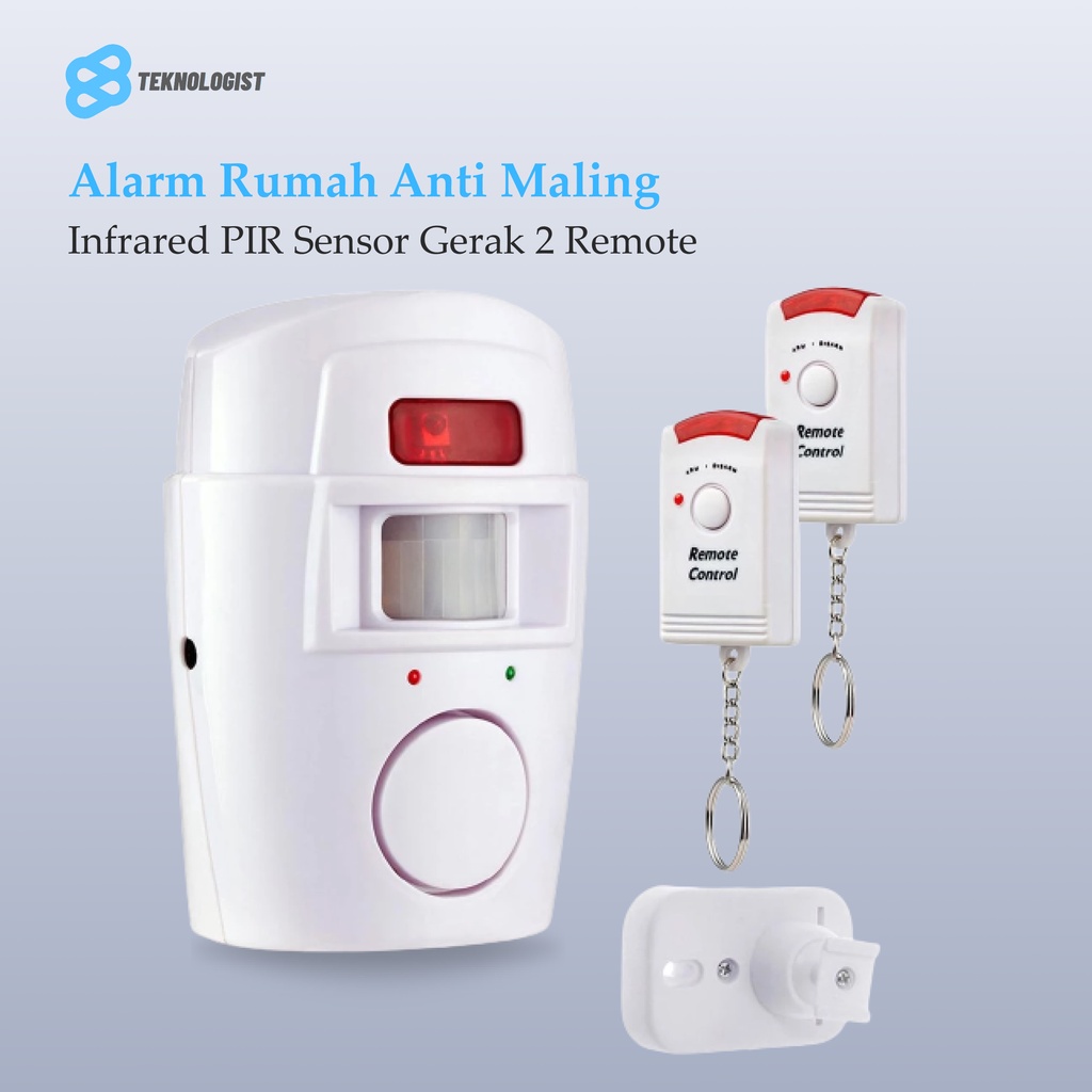 Jual Alarm Rumah Anti Maling Infrared Pir Sensor Gerak 2 Remote