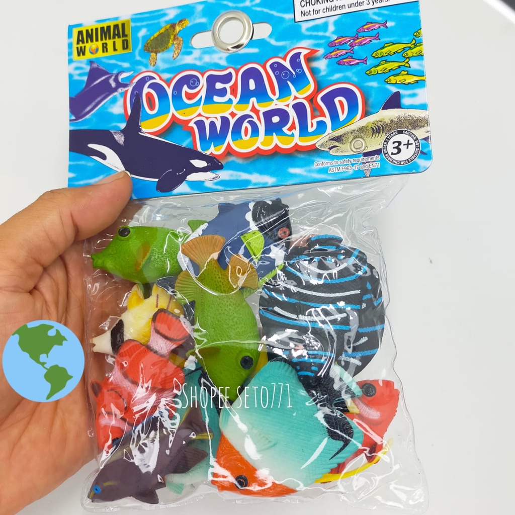 Jual Harga per set Mainan Hewan Karet Ikan Paus dan Hiu / Dinosaurus ...