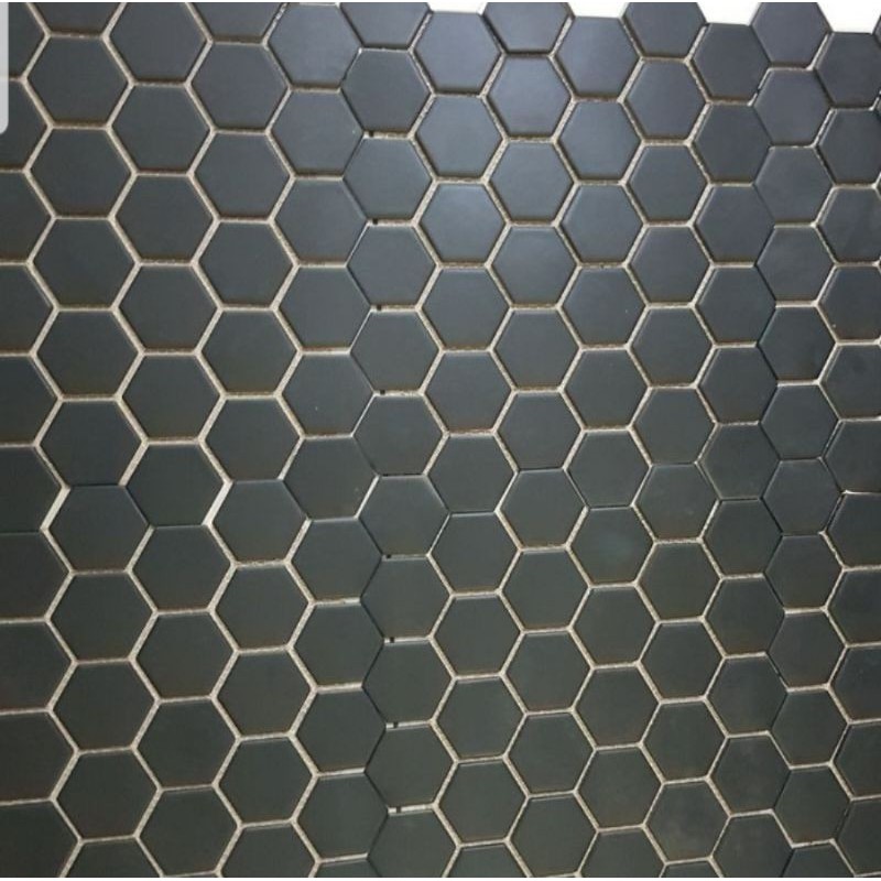 Jual eleganza mosaic keramik hitam matte hexagon 5 cm - mt 83000 ...