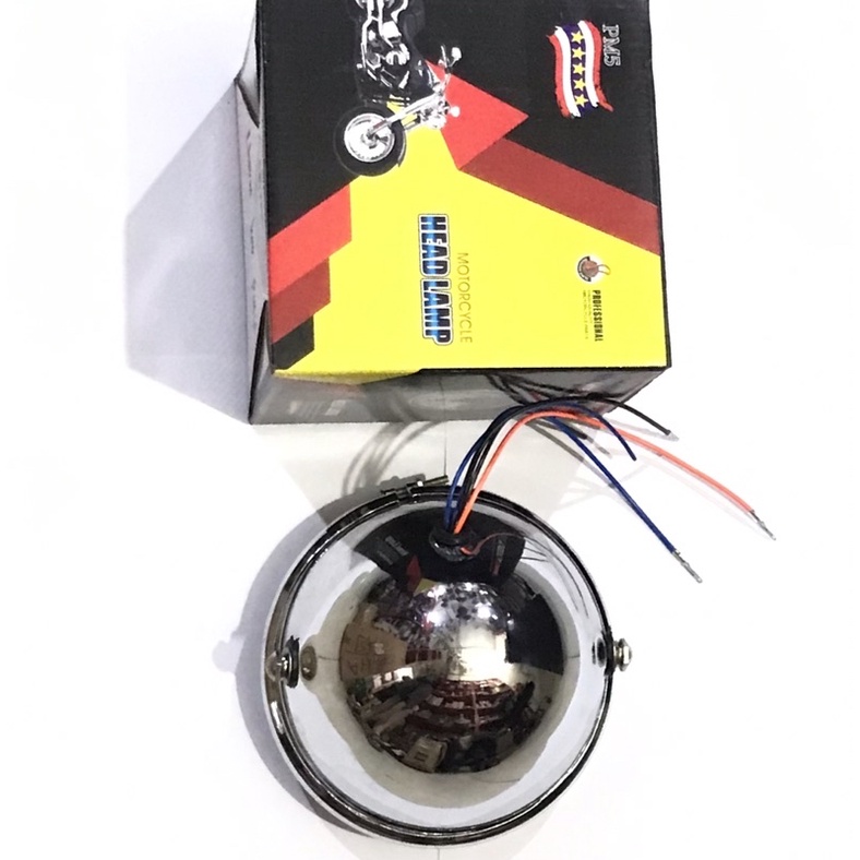 Jual Lampu Depan Bulat Cb100 Lampu Depan Bulat Pesek Buat Motor Modif ...