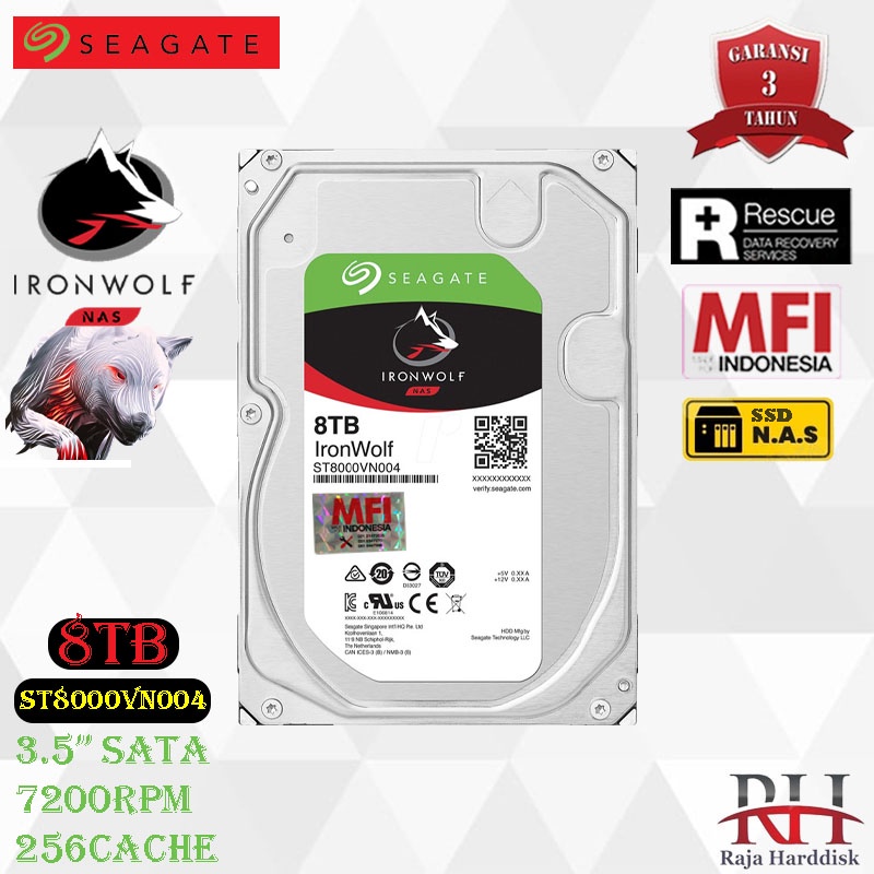 Jual Seagate NAS 8TB / Seagate IronWolf 8TB NAS Internal HDD – 3.5 Inch ...