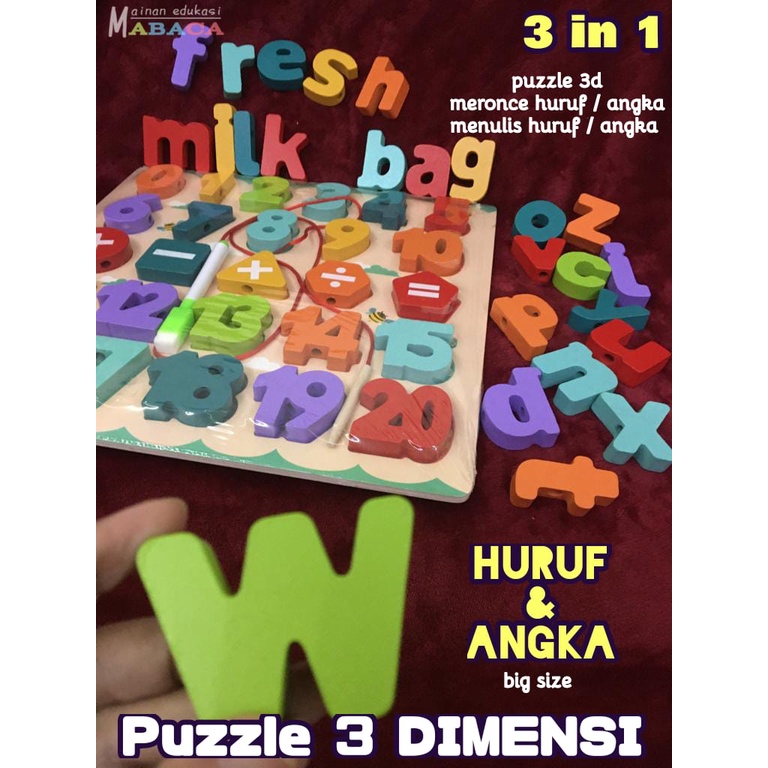 Jual Puzzle Huruf Angka 3 Dimensi - Puzzle Kayu | Shopee Indonesia