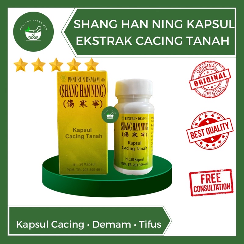 Jual Obat Tipes Penurun Demam Kapsul Cacing Ekstrak Shang Han Ning ...