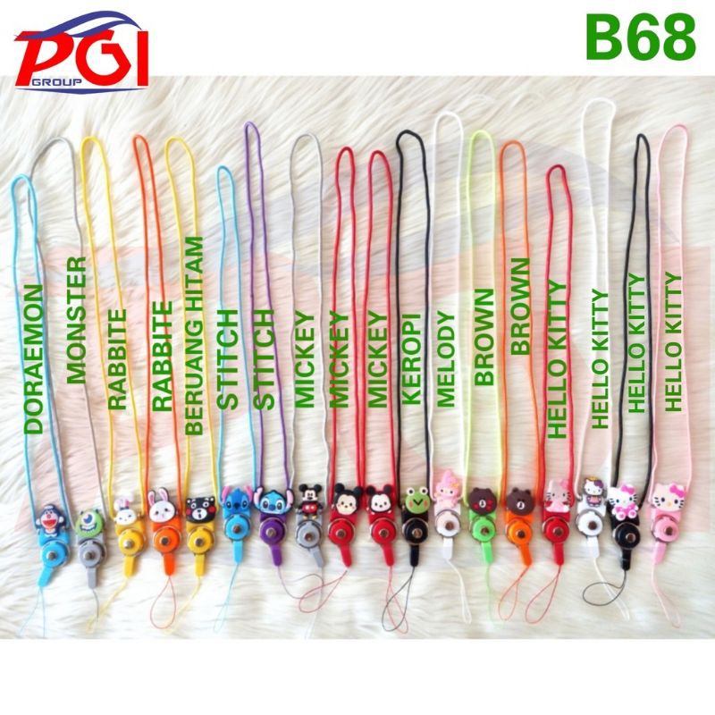 Jual B ( B00068 ) TALI STRAP GANTUNGAN HP KARAKTER / HANDPHONE / STRAP ...