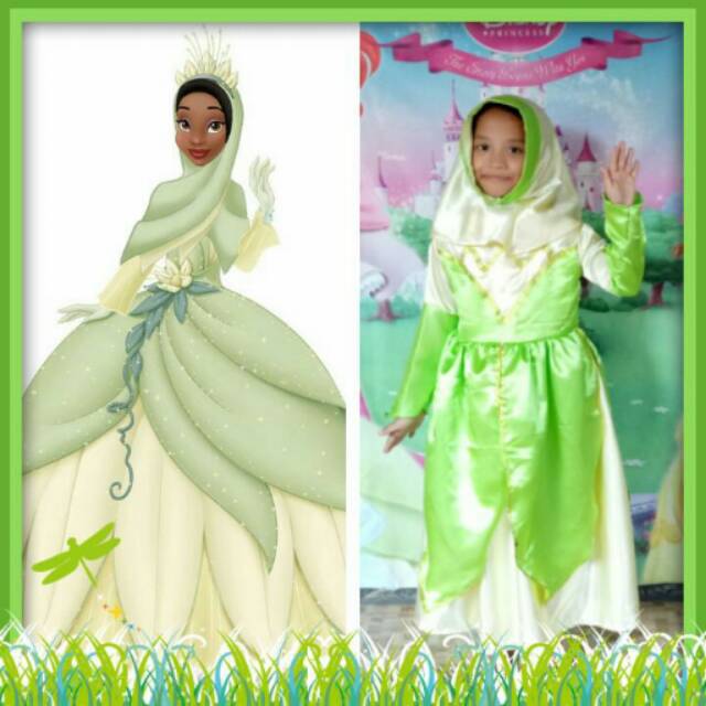 Jual Princess Tiana Gamis Baju Kostum Princess Disney Size Anak Dan ...