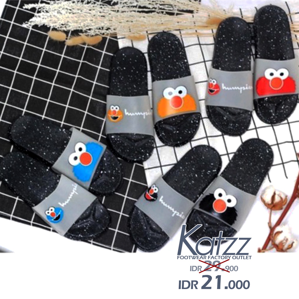 Jual KATZZ - Sandal Santai Karakter Elmo Lucu alas hitam. Sandal SLOP ...