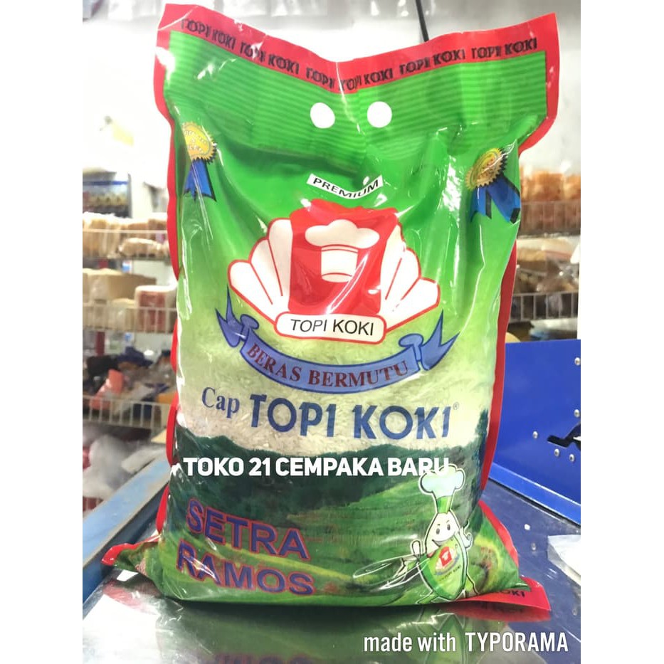 Jual Beras Cap Topi Koki Setra Ramos 5KG | FULL Asli Slyp Putih 5 KG ...