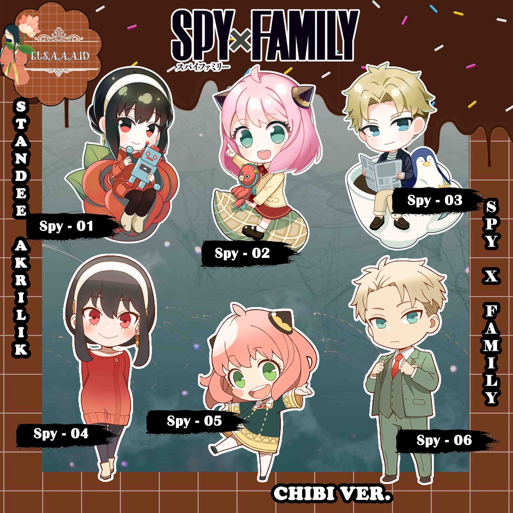 Jual Standee Akrilik Spy x Family chibi / Chibi Spy x Family / Standee ...