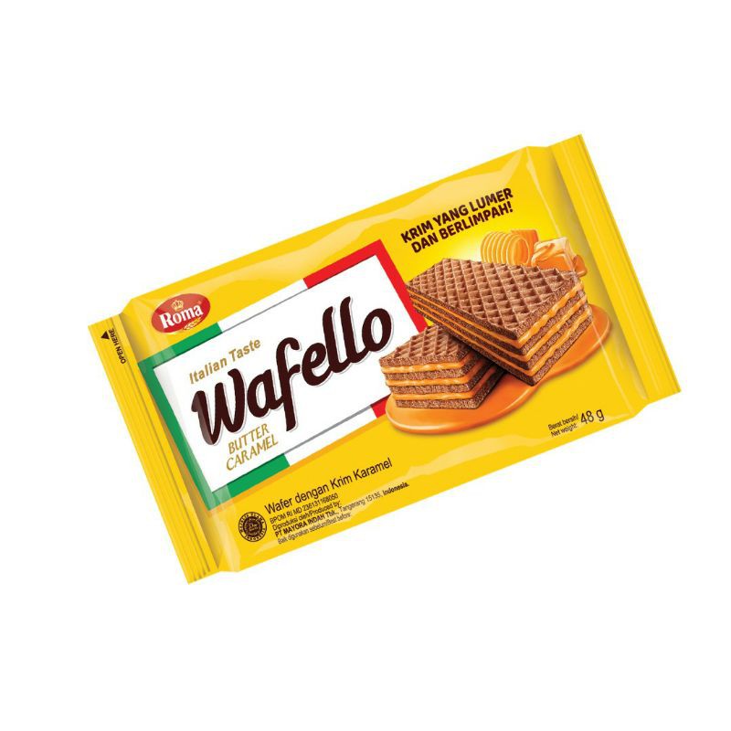 Jual ROMA WAFER WAFFELO BUTTER CARAMEL 48 GR / ROMA WAFER WAFFELO ...